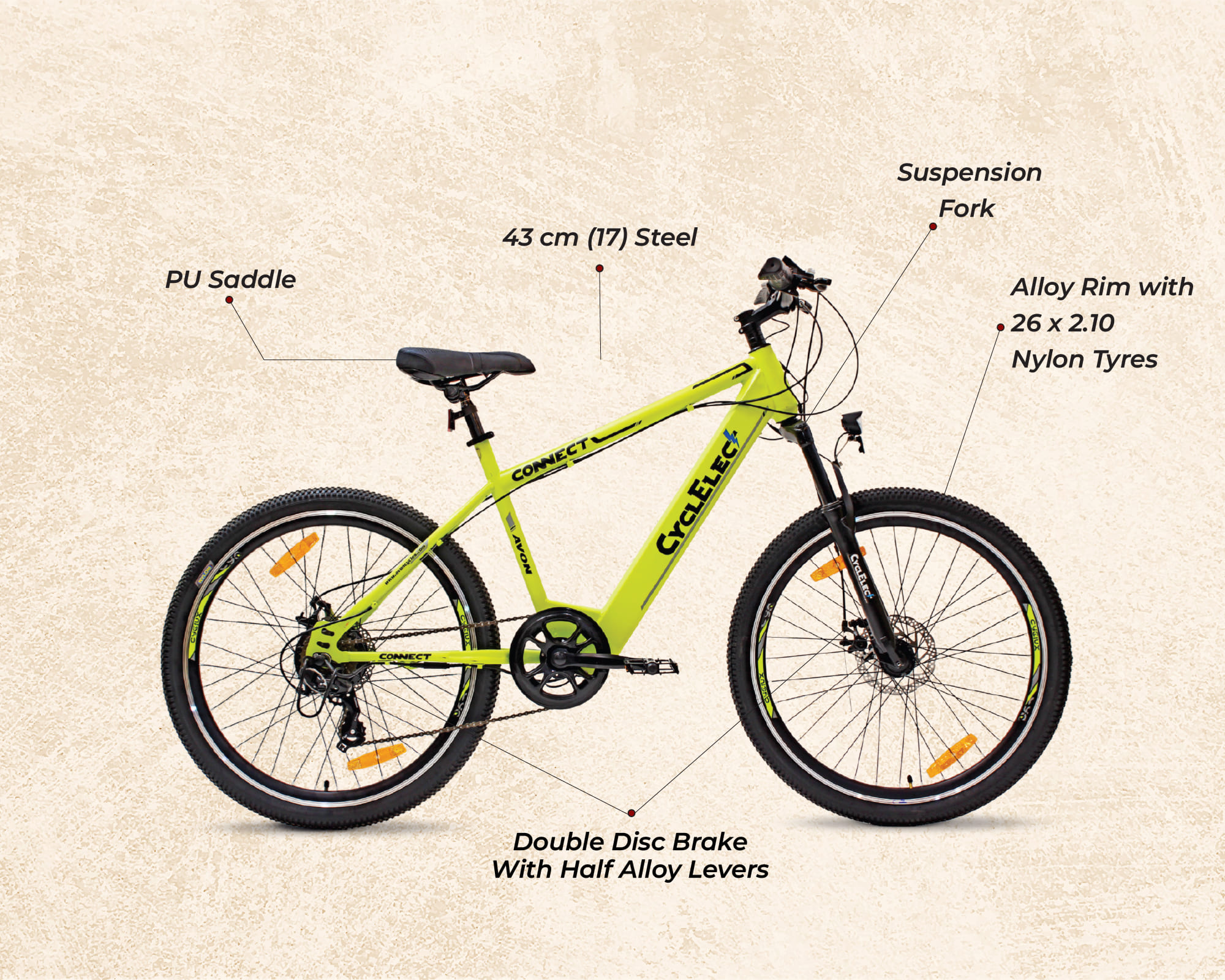 Avon Cyclelec Connect 26T Bicycle | Versatile & Stylish Ride - Avon Cycles